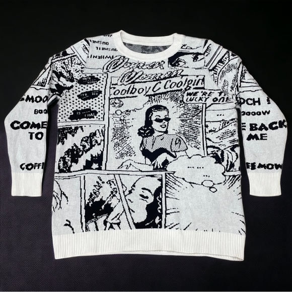 Vintage | Shirts | Vintage Comic Knitt Sweater S | Poshmark